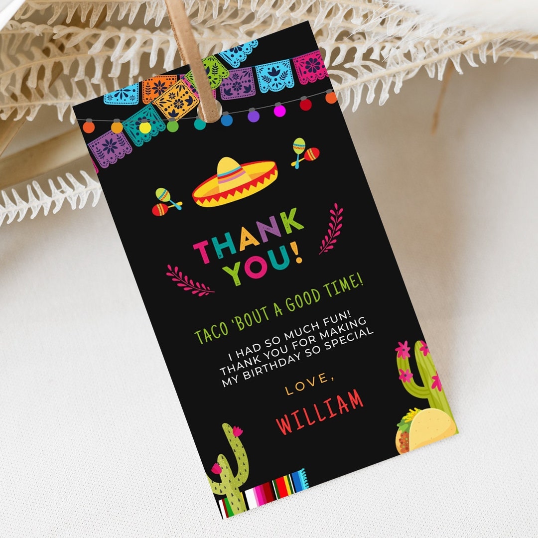 Editable Fiesta Favor Tag Template Taco Bout a Party Fiesta Party ...