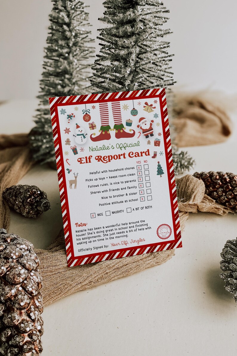 Editable Christmas Elf Report Card Letter - Elf Report Card - Letter ...