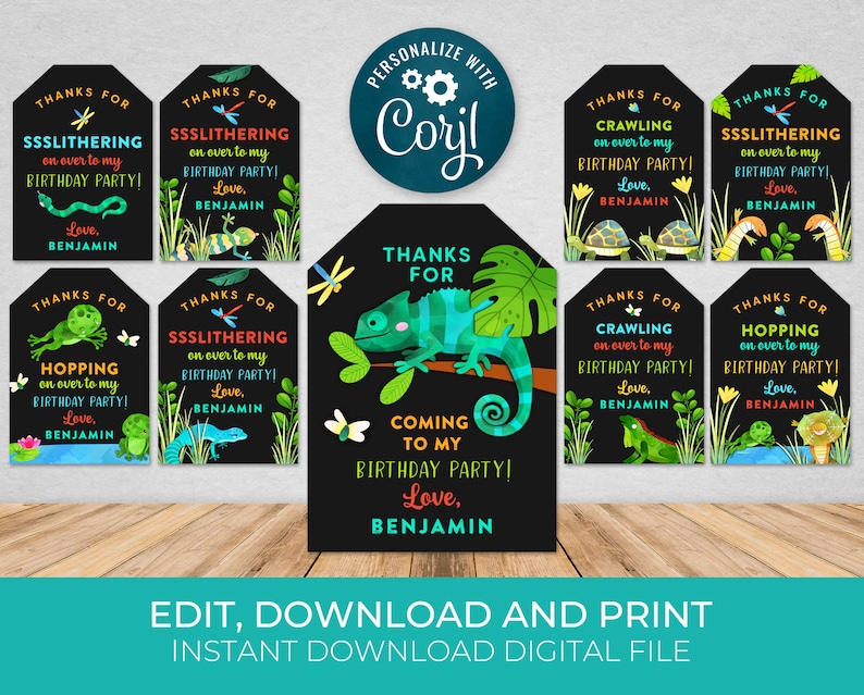 Reptile Party Decorations Reptile Gift Tag Reptile Labels - Etsy