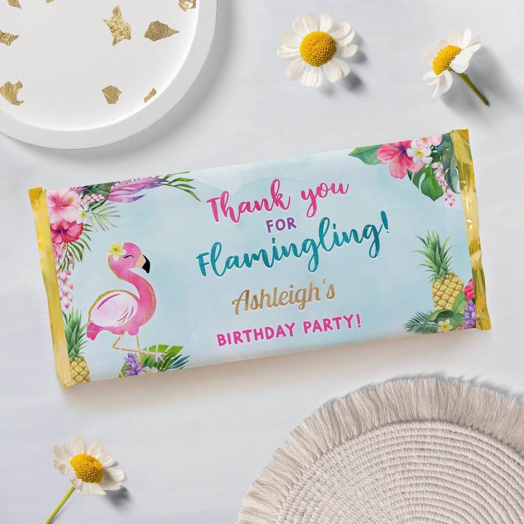 Flamingo Party Candy Bar Wrapper Chocolate Wrapper Template - Summer ...