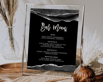 Modern Cool Bar Menu Template for Any Event (Download Now) - Etsy