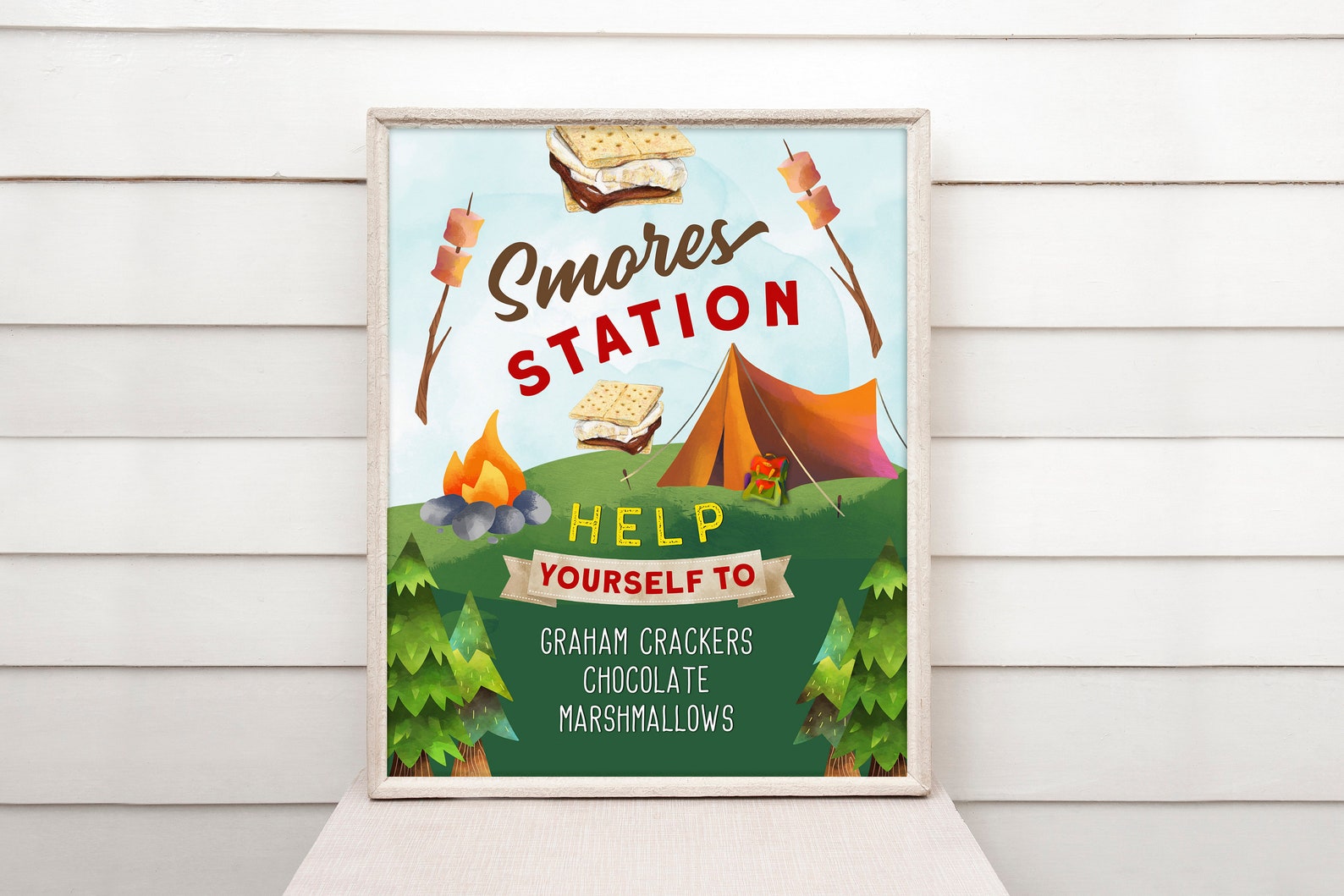Editable Camping Birthday Party Sign Bundle Birthday Sign - Etsy