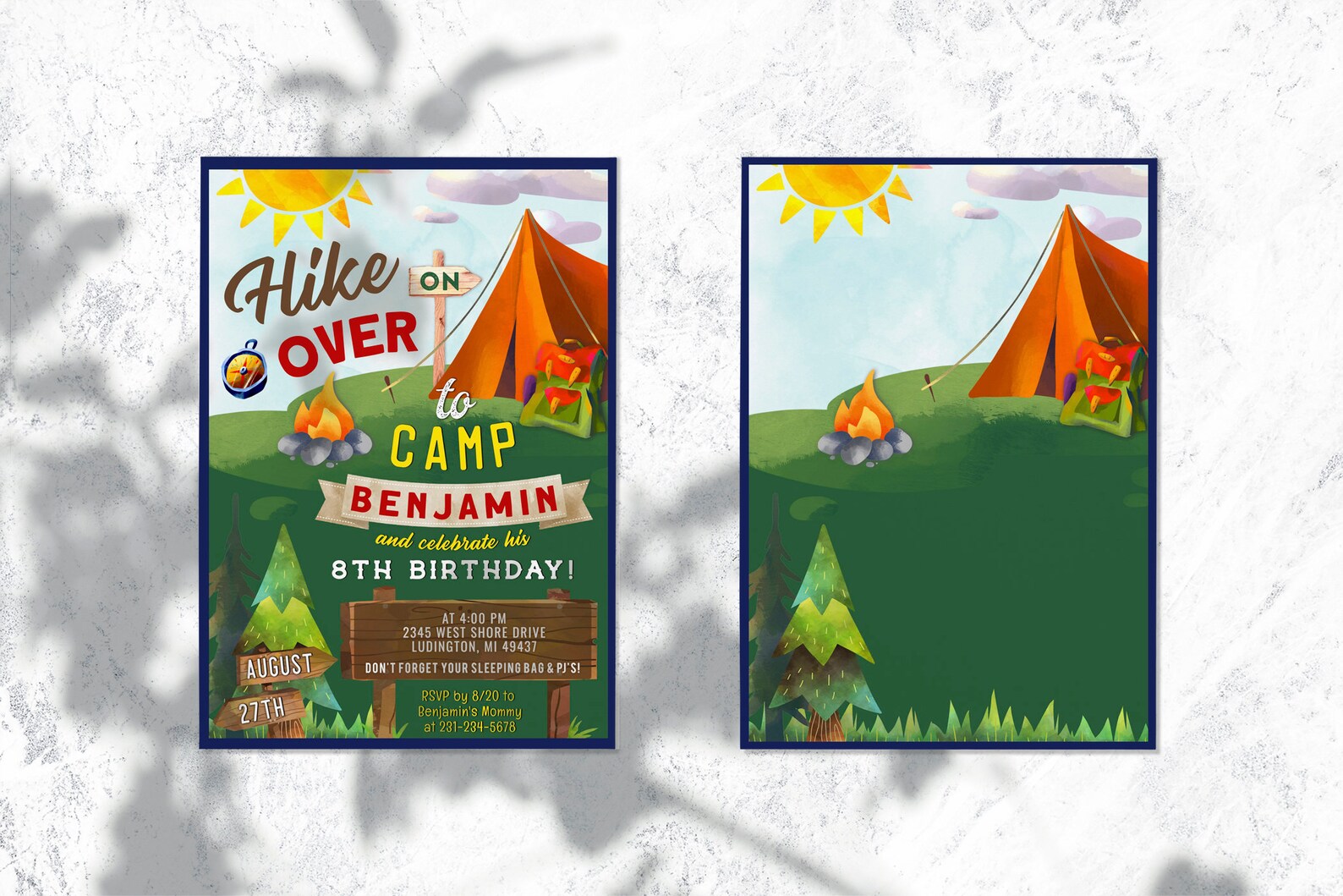 Camping Birthday Invitation Camping Birthday Theme Camp Out - Etsy