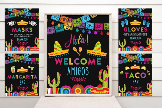 Printable Taco Bout a Party Sign Bundle Fiesta Birthday | Etsy