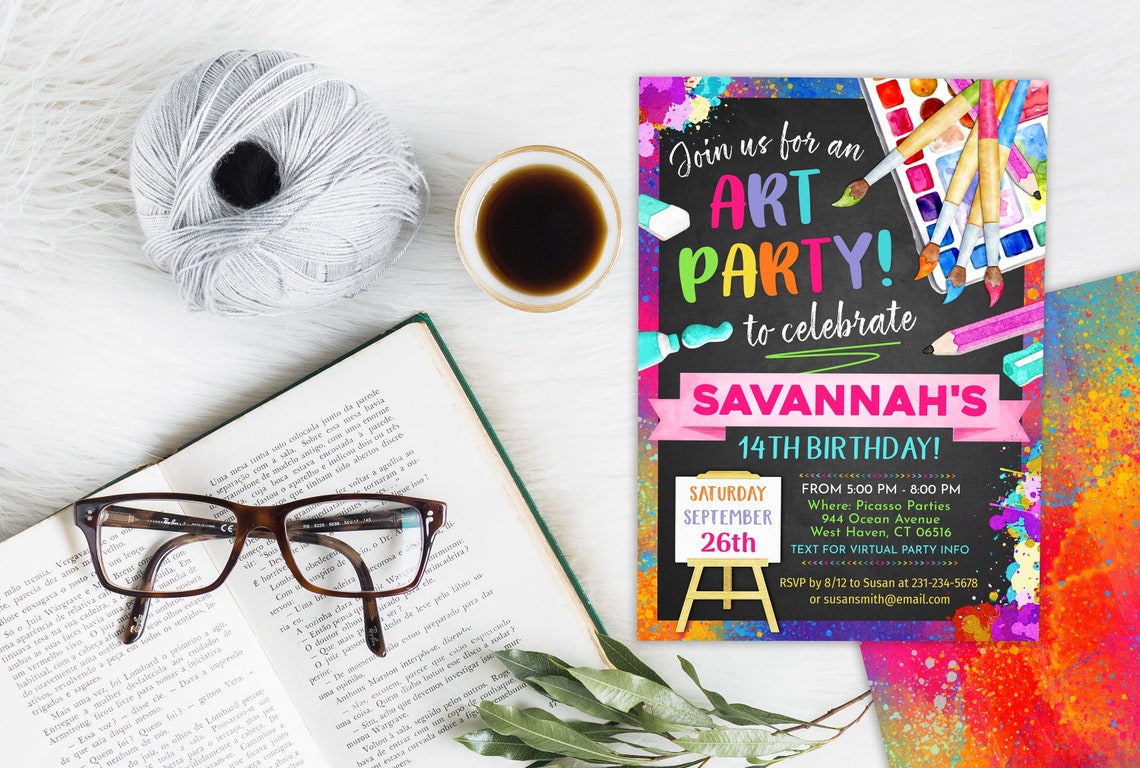 Paint Party Invitation Paint Party Invitation Kids Painting | Etsy