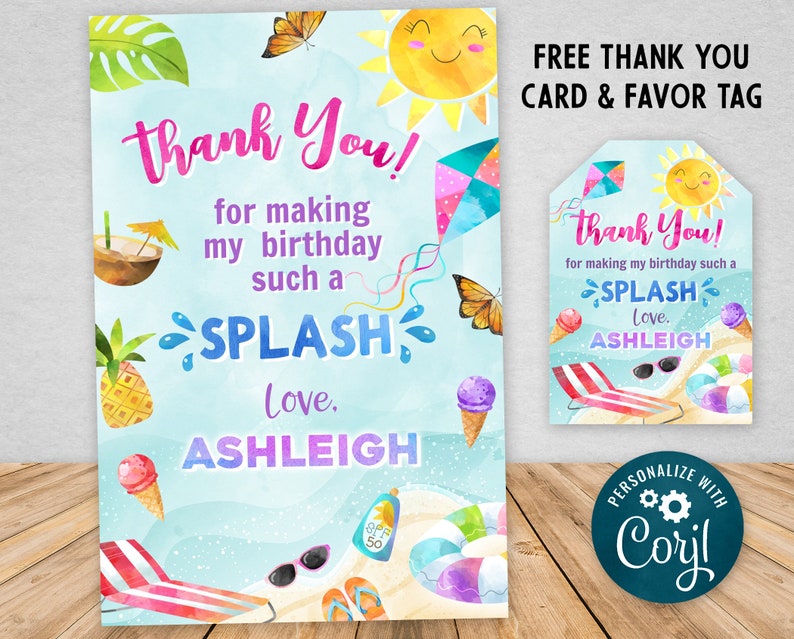 Digital and Printable Beach Party Invitation Beach Theme Party & Evite ...