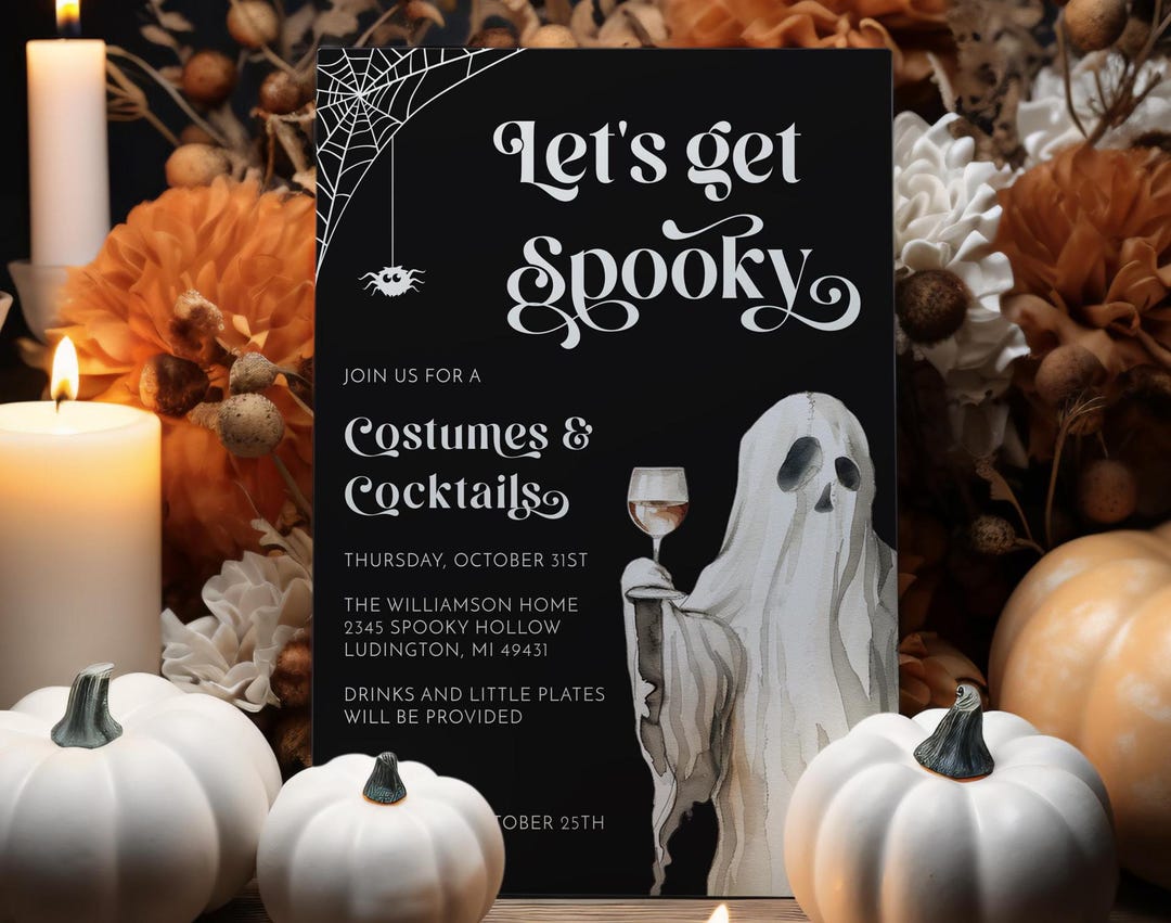 Editable Halloween Party Invitation Let's Get Spooky Halloween Invite ...