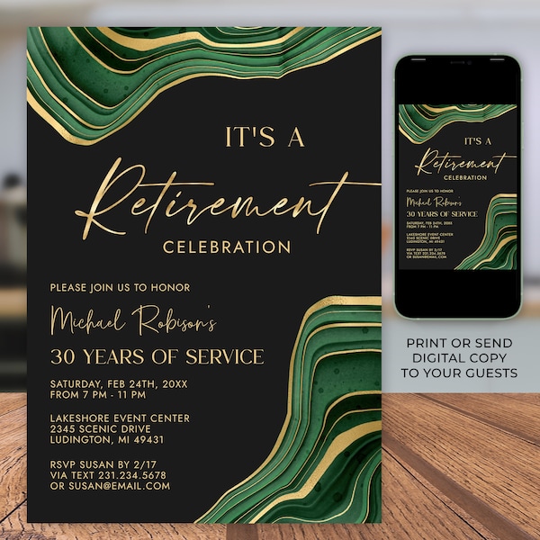 Green Party Invitations - Etsy