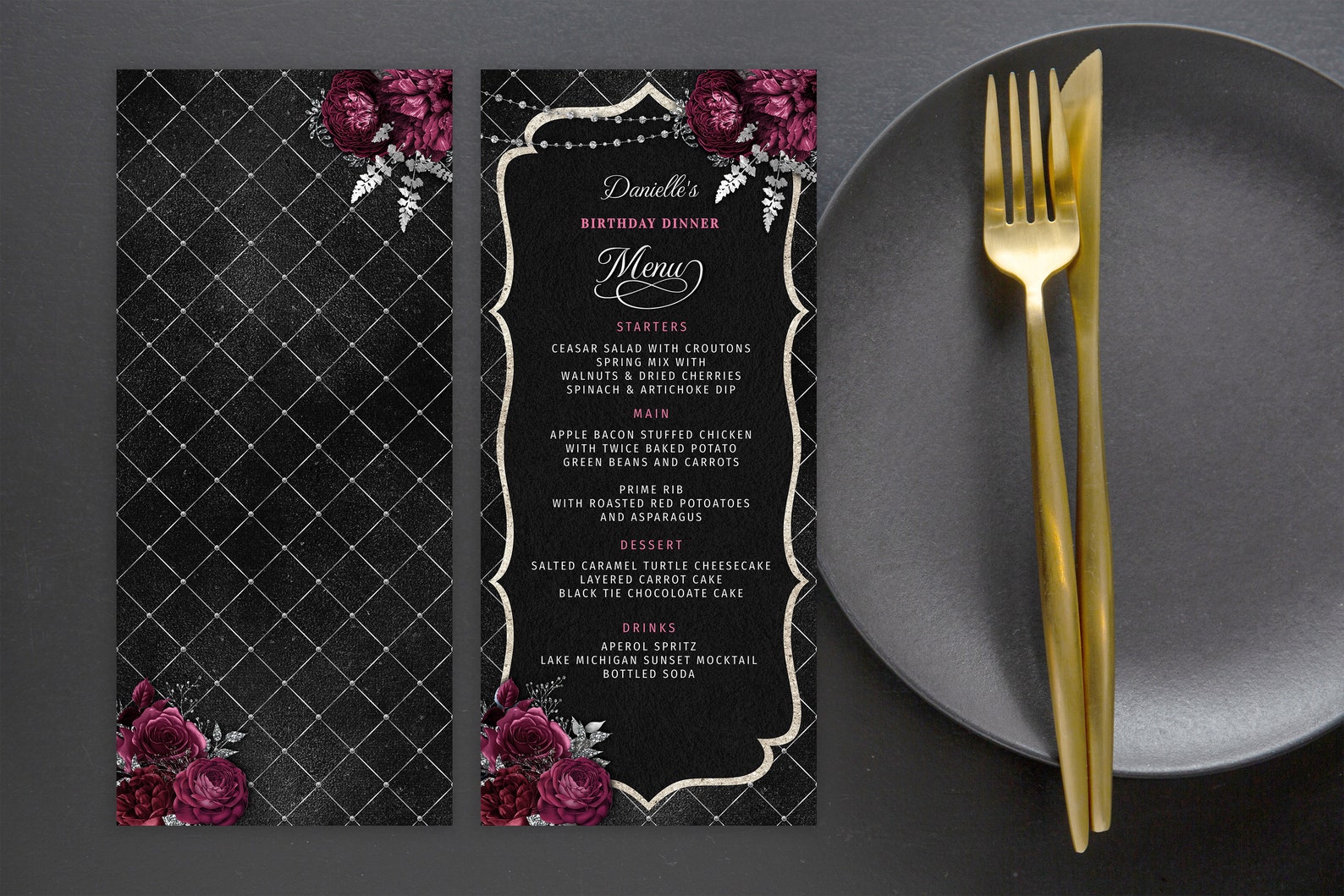 Editable Menu Template and Drink Menu Event Menu Template - Etsy