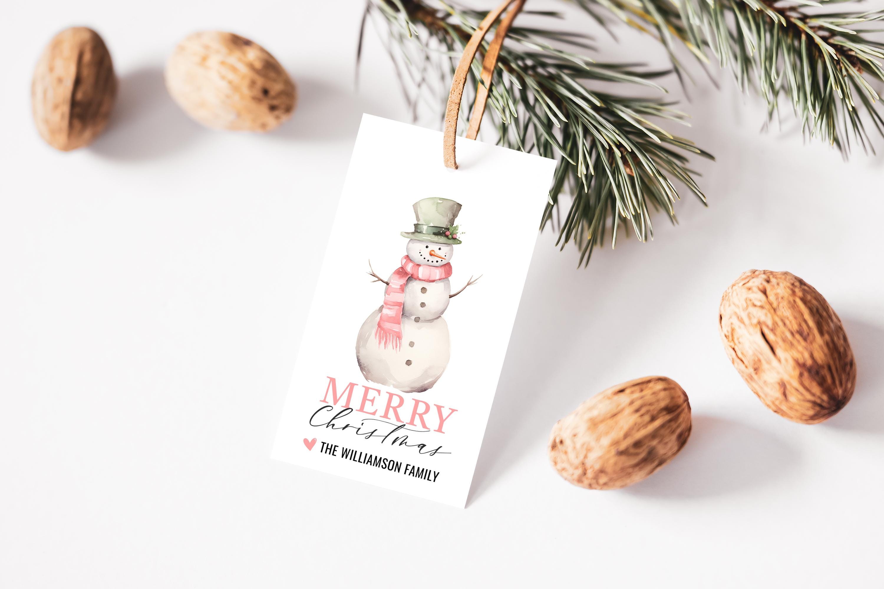 Editable Christmas Gift Tag Template - Personalized Pink Pastel Cute ...