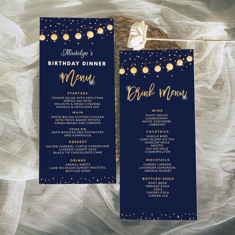 Editable Menu Template and Drink Menu Event Menu Template - Etsy