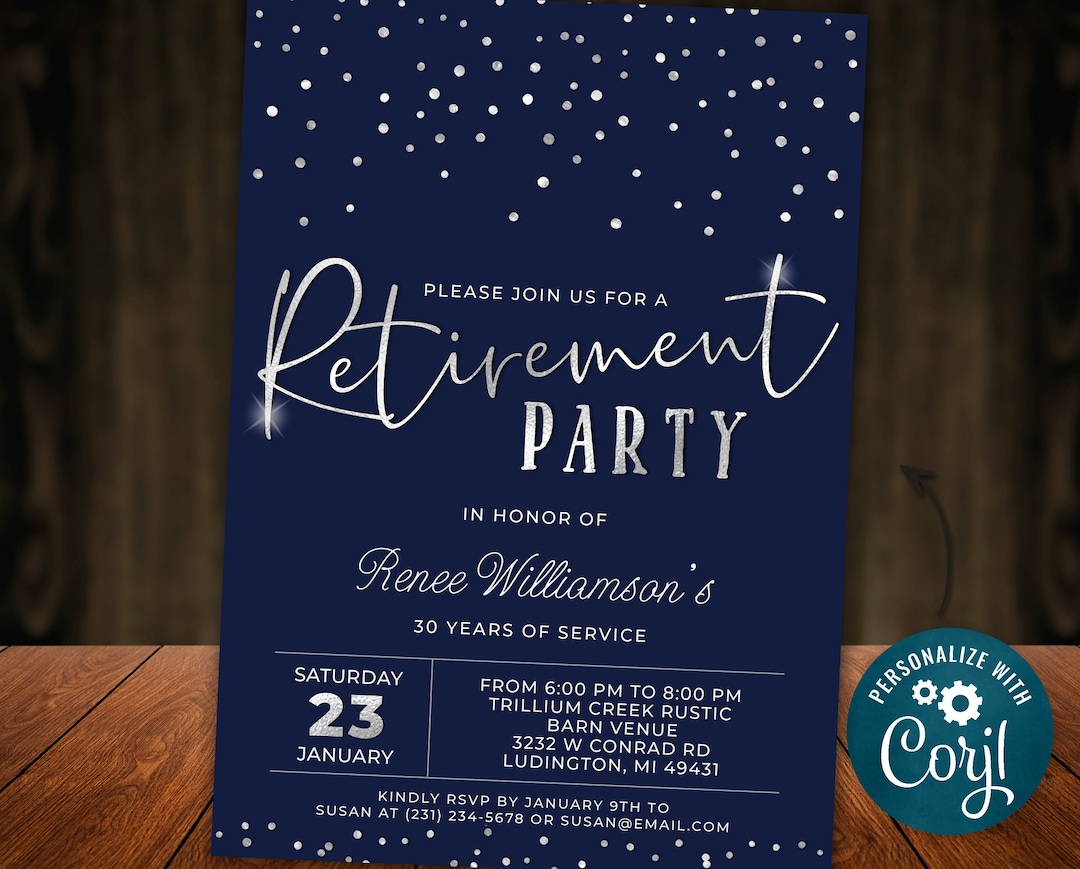 Retirement Party Invitation - Instant DOWNLOAD Personalize & Print ...