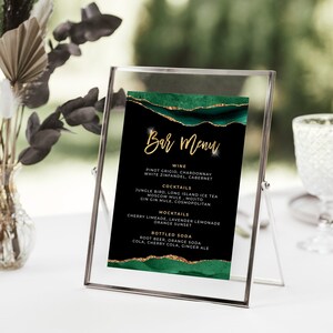 Emerald Green and Gold Bar Menu Template - Drink Menu Event Menu ...