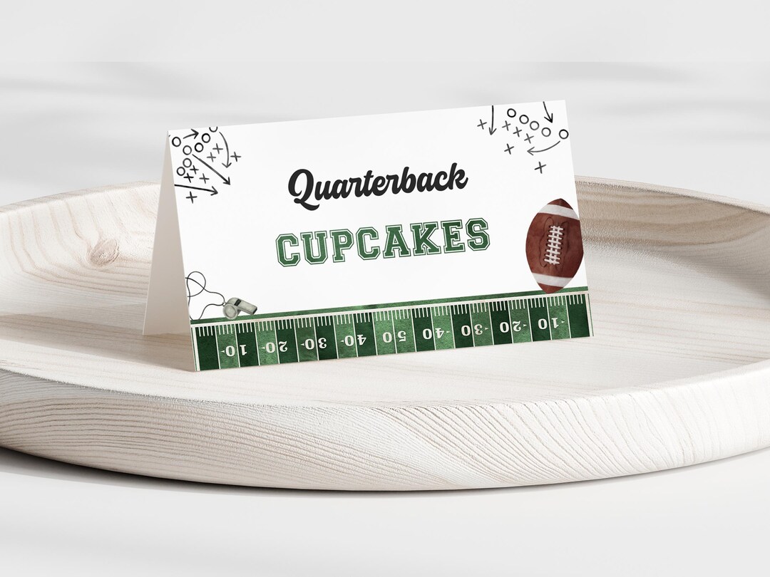 Football Food Label Template - Editable Buffet Cards - Football ...