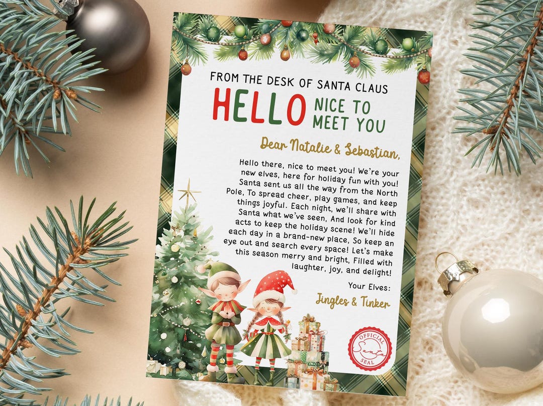 Editable Christmas New Elf Hello Letter - First Time Elf Welcome Letter ...