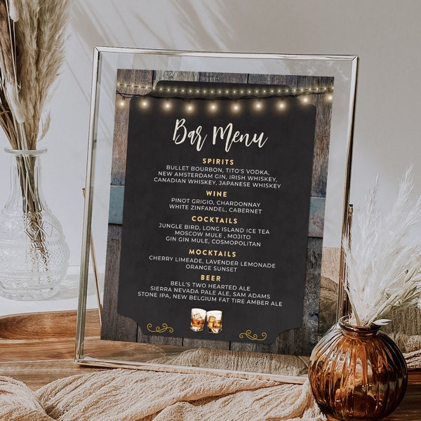Rustic Menu Cards - Etsy