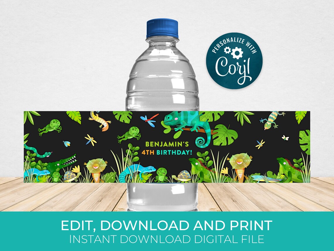 Reptile Bottle Labels Reptile Labels Lizard Bottle Wraps - Etsy