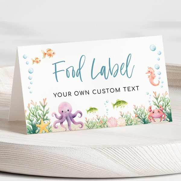 Under the Sea Food Labels - Etsy