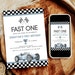 Editable Fast One Birthday Invitation Race Car 1st Birthday Vintage ...