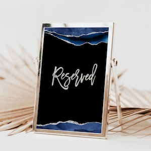 Blue and Silver Table Numbers Template, Reception Table Numbers ...