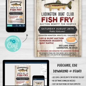 Fish Fry Benefit Fundraiser Invitation - Digital Instant Download 4x6 ...