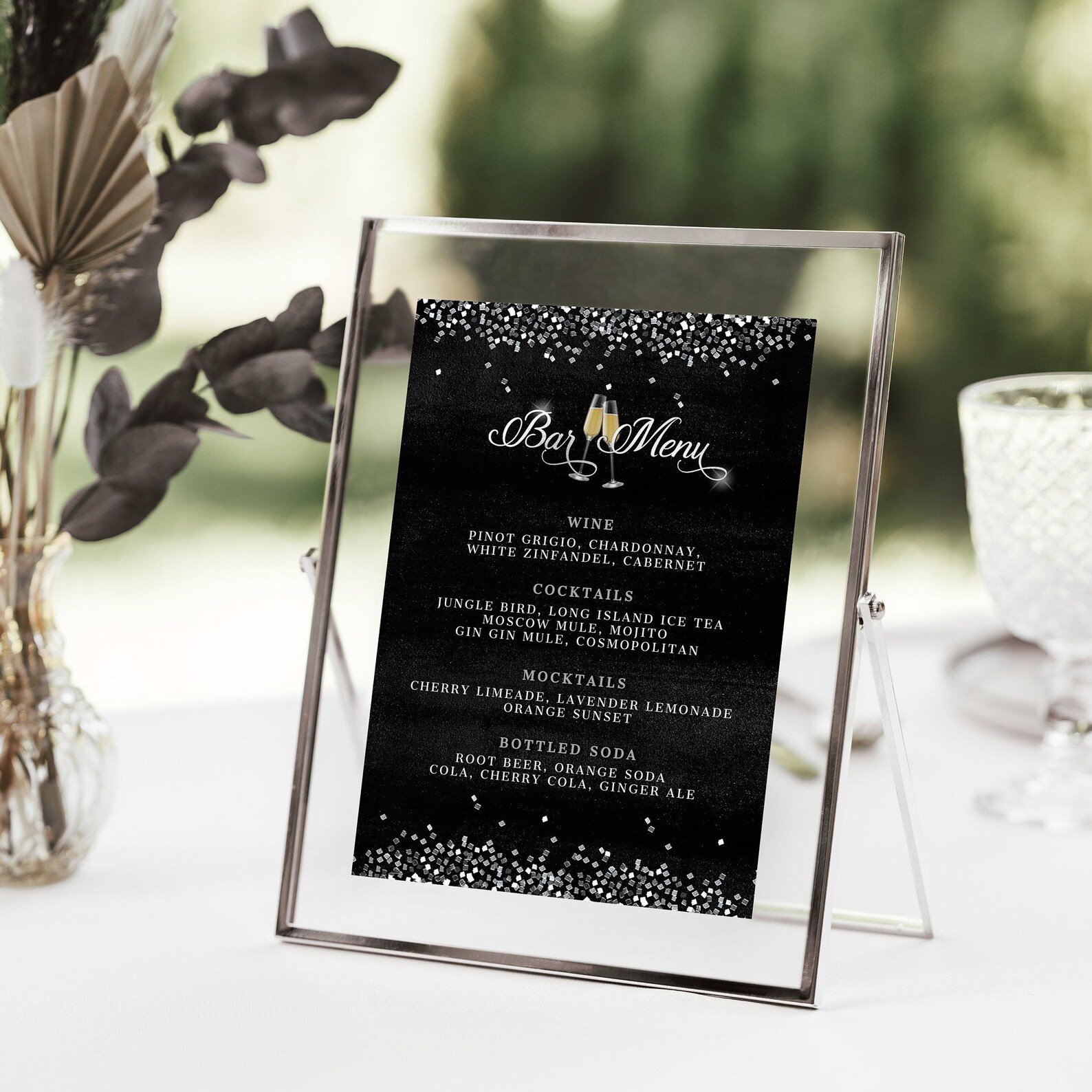 Silver Sparkle Bar Menu Template Drink Menu Event Menu - Etsy