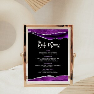 Purple and Silver Bar Menu Template - Drink Menu Event Menu Template ...