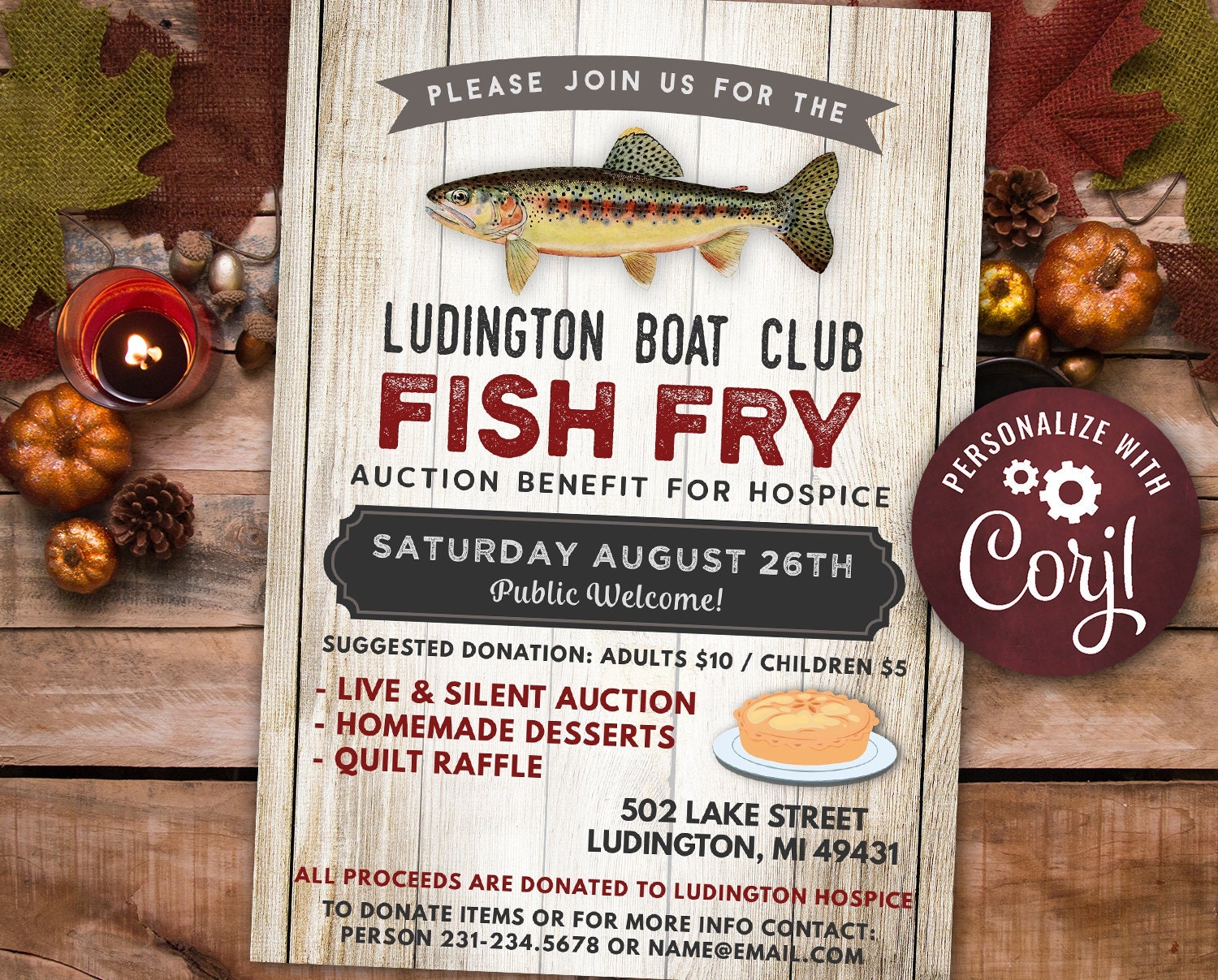 Fish Fry Benefit Fundraiser Invitation - Digital Instant Download 4x6 ...