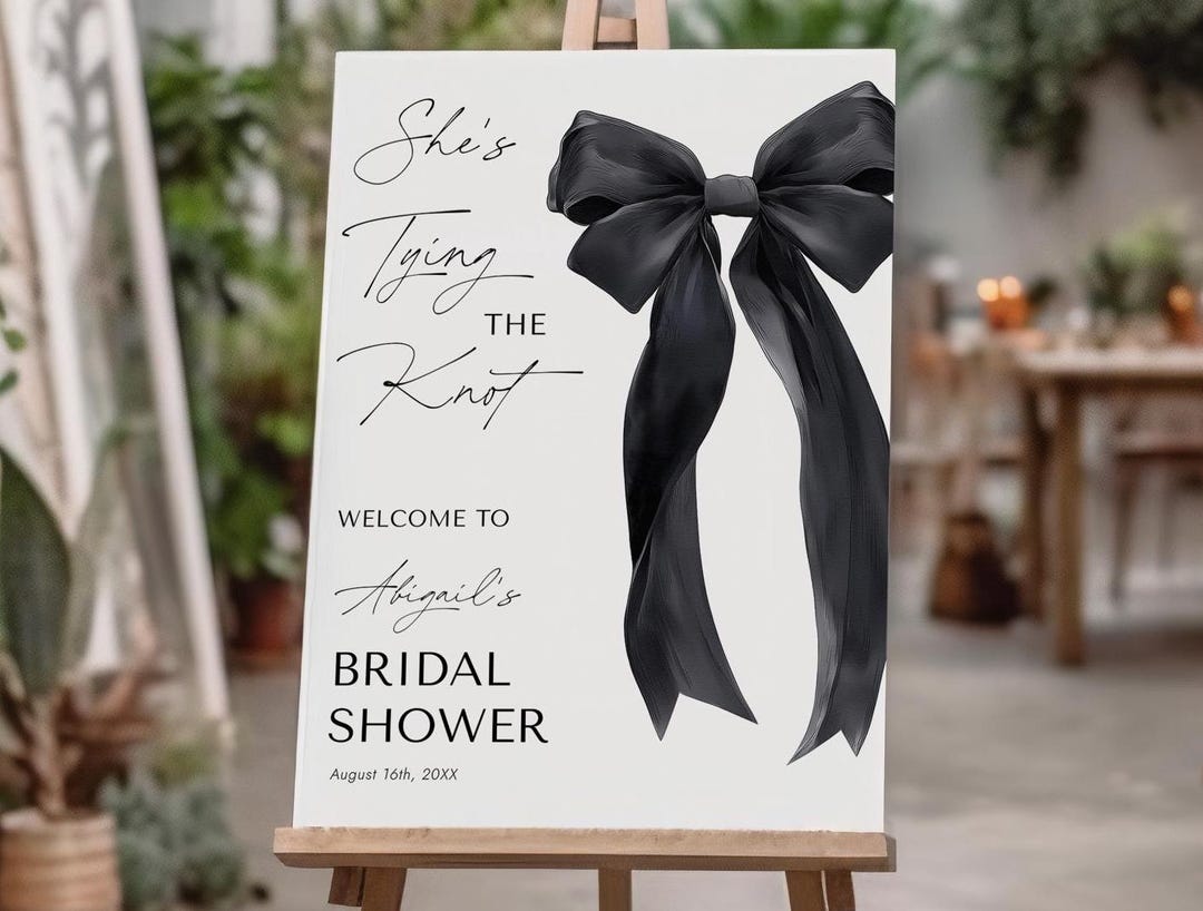 Panneau de bienvenue modifiable pour la douche nuptiale She's Tiing the ...