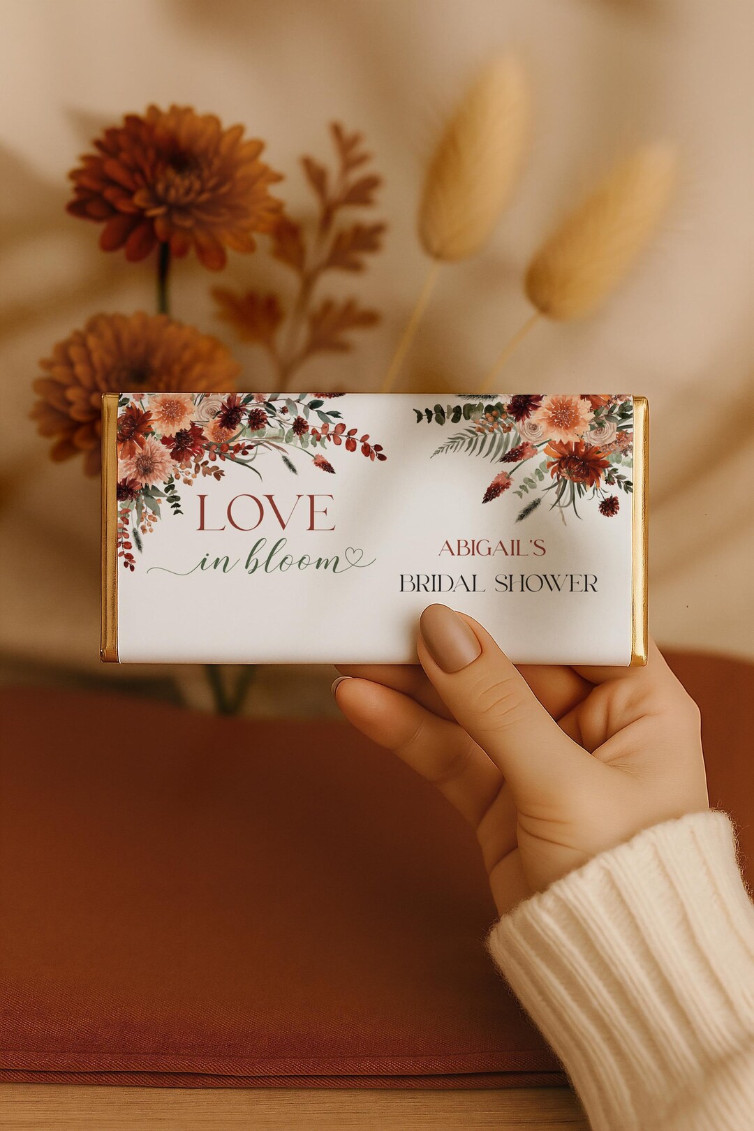 Fall Bridal Shower Chocolate Candy Bar Label Wrapper Template - Love in ...