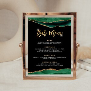 Emerald Green and Gold Bar Menu Template - Drink Menu Event Menu ...