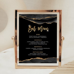 Black and Gold Bar Menu Template - Drink Menu Event Menu Template ...