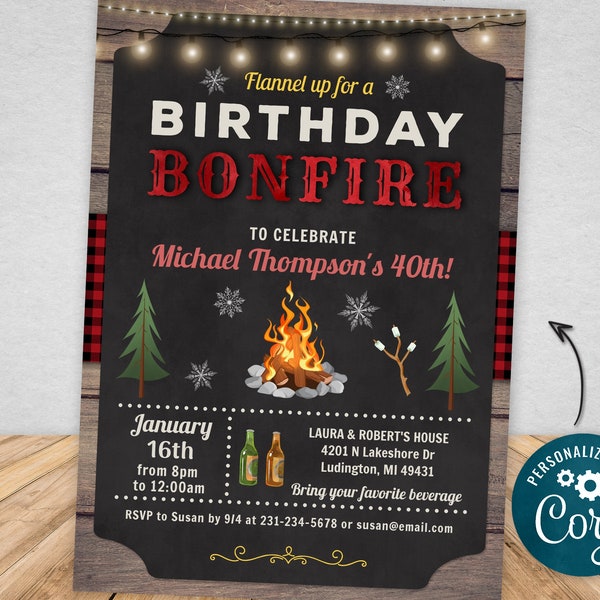 Campfire Invitation - Etsy