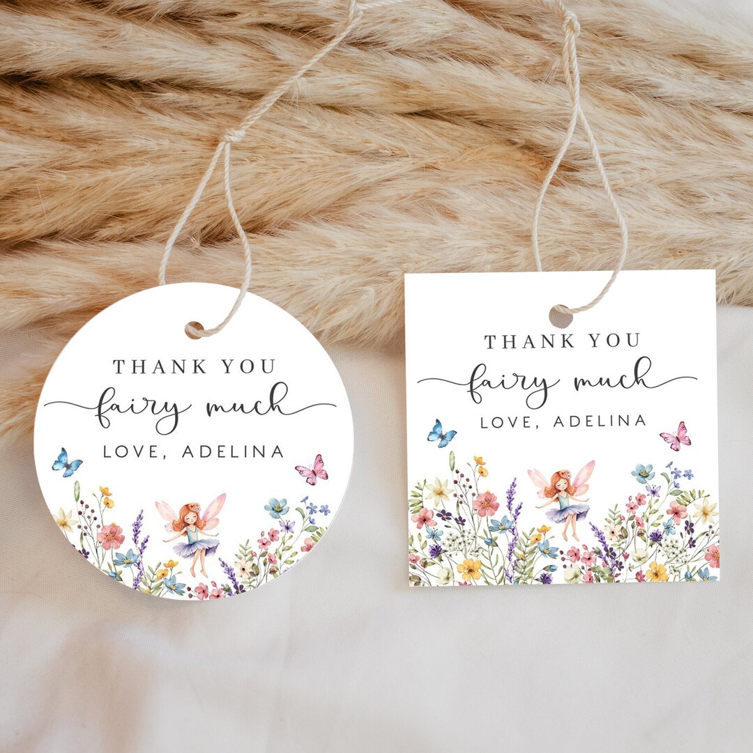 Fairy Birthday Favor Tag Template Girls Birthday Wildflower Fairy Party ...