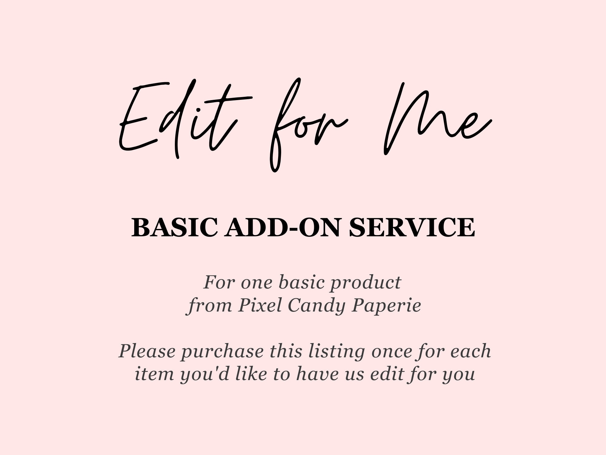 Customization Add on - Edit My Template for Me - 24 Hour Turnaround - Etsy