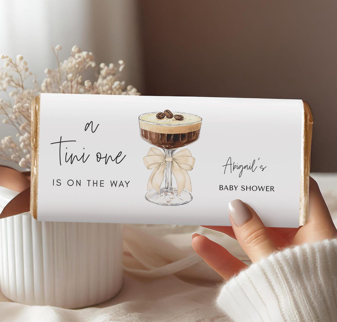 Espresso Martini Baby Chocolate Bar Label Candy Bar Label Template - A ...