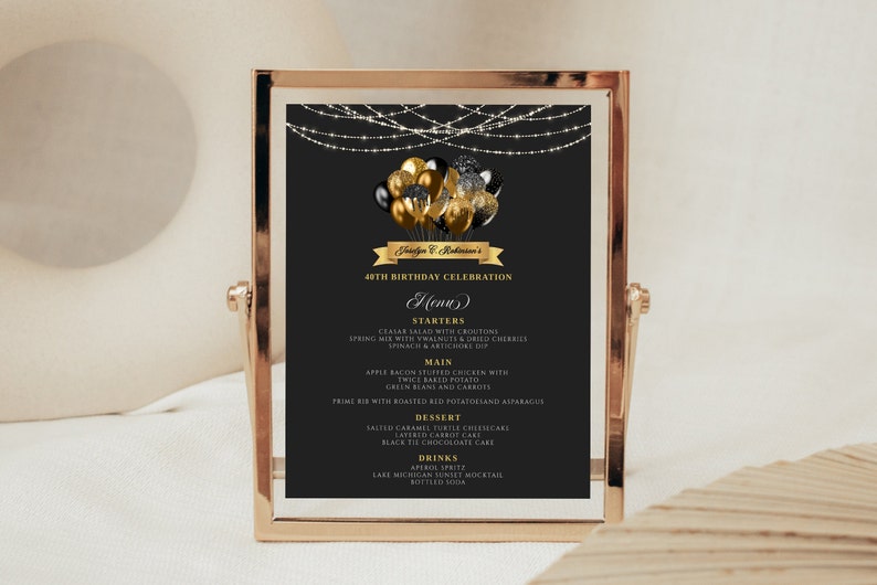 Black and Gold Bar Menu Template Drink Menu Event Menu - Etsy