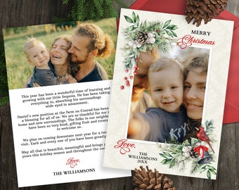 Christmas Card Cardinal Printable - Etsy