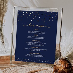 Navy Blue and Gold Bar Menu Template - Drink Menu Event Menu Template ...