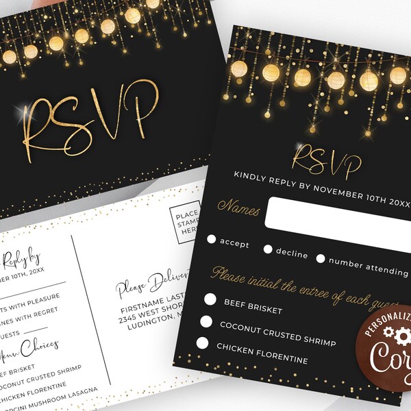 Rsvp With Menu - Etsy