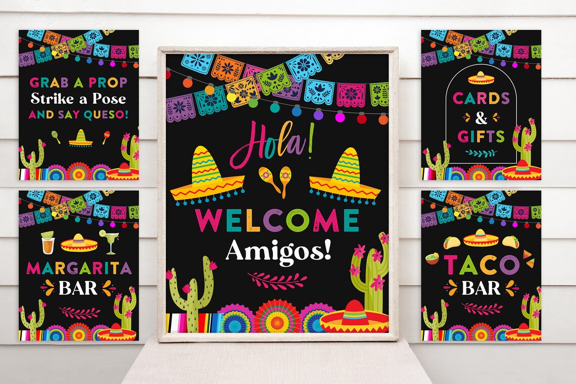 Printable Taco Bout a Party Sign Bundle Fiesta Birthday - Etsy