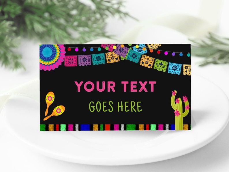 Editable Fiesta Food Labels Taco Bout a Party Fiesta Party Cactus Tent ...