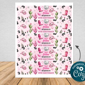 Editable Space Cowgirl Water Bottle Label Template - Pink Disco Cowgirl ...