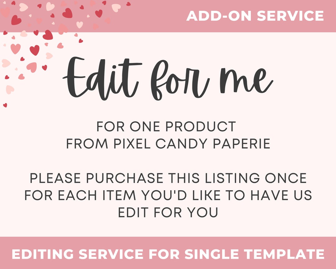 Customization Add on Edit My Template for Me 24 Hour - Etsy