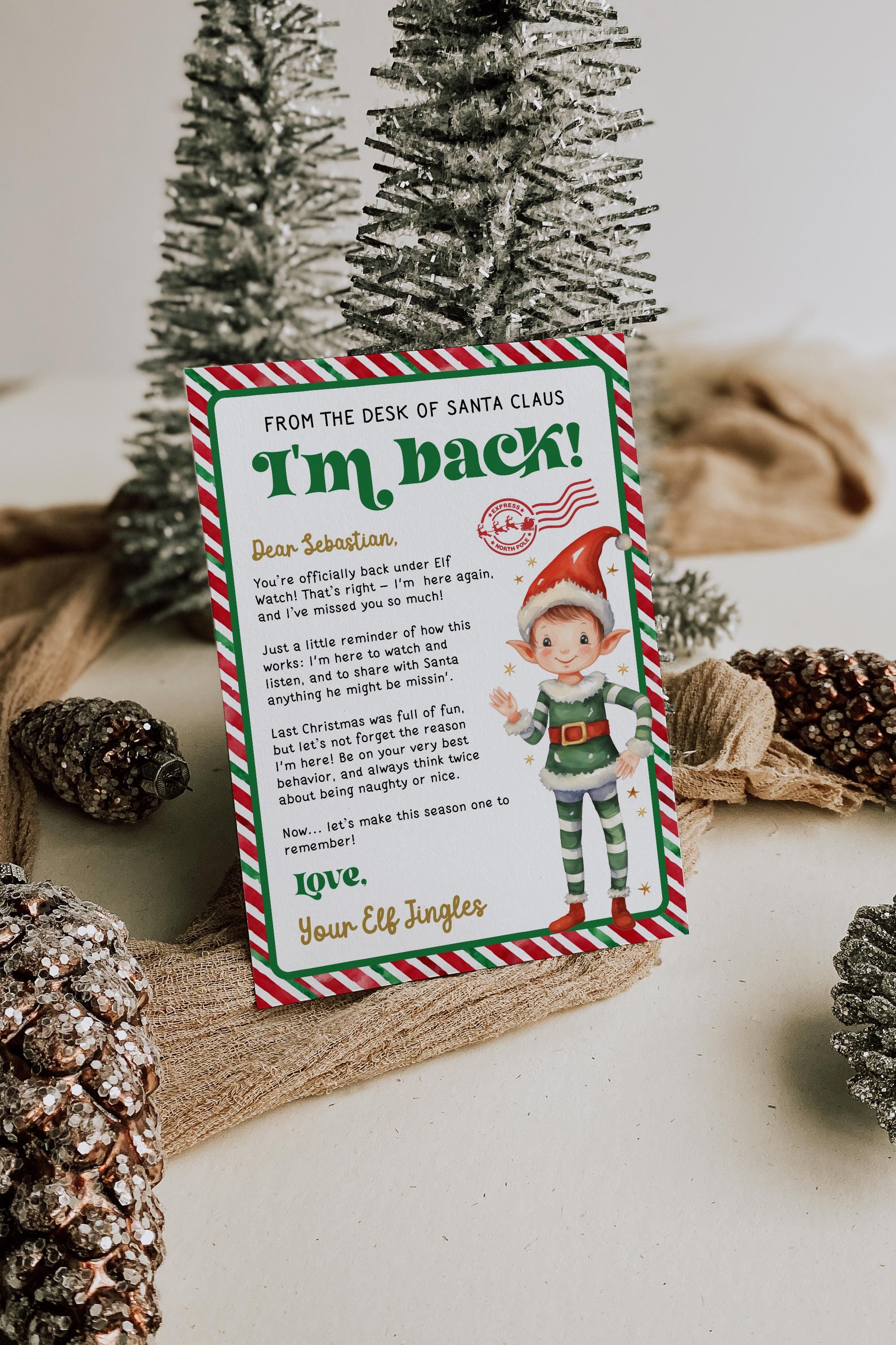 Editable Christmas Boy Elf Arrival Return Letter - I'm Back Elf Welcome ...