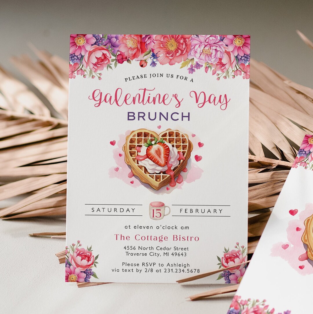 Galentine's Day Brunch Invitation Template - Valentines Day Brunch ...