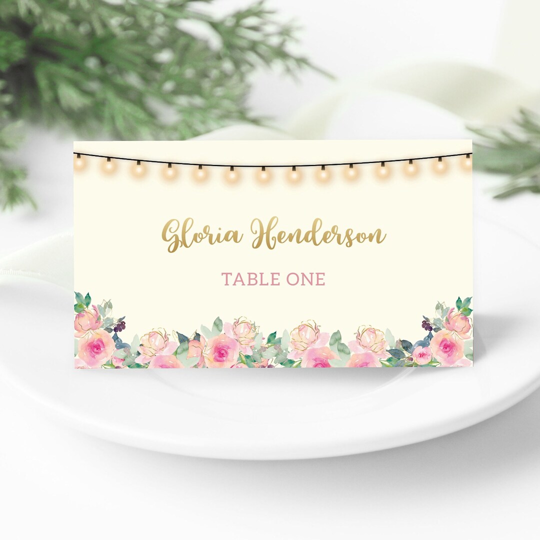Editable Place Card Template Tent Card Template Gold - Etsy