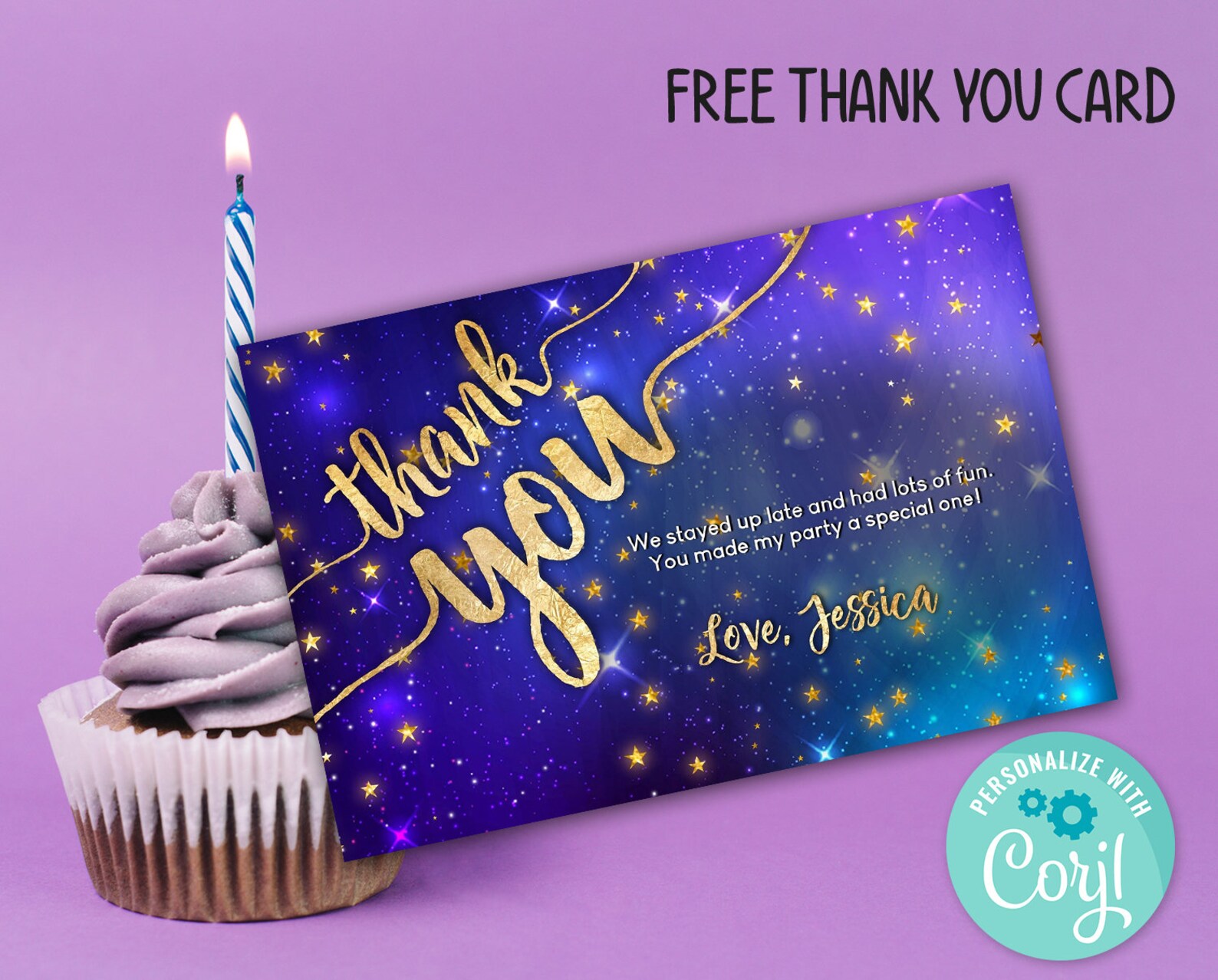 Galaxy Birthday Invitation, Slumber Party Invitation, Starry Night ...