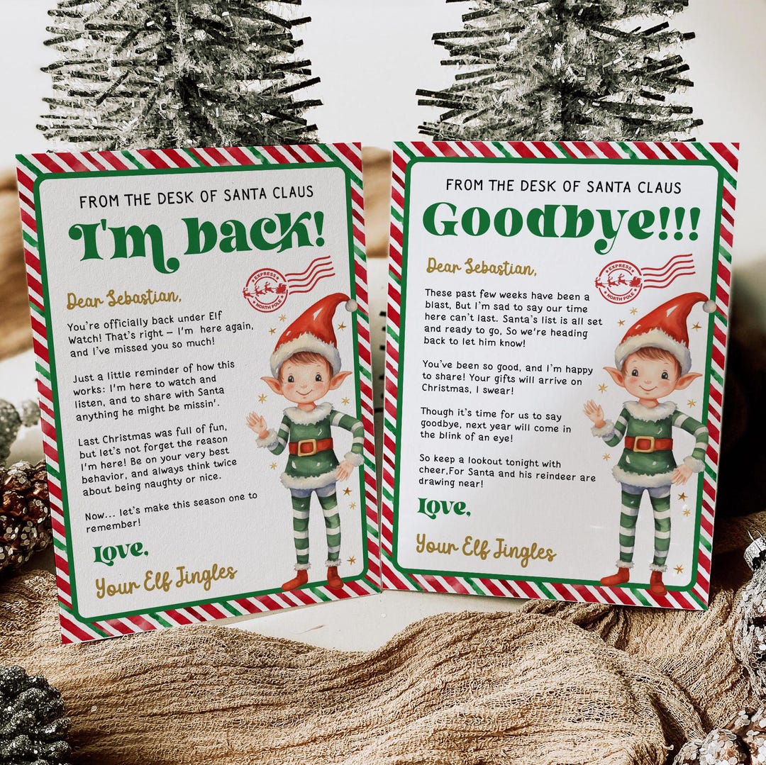 Hello + Goodbye Letter From Your Elf - Girl Christmas Elf Arrival ...