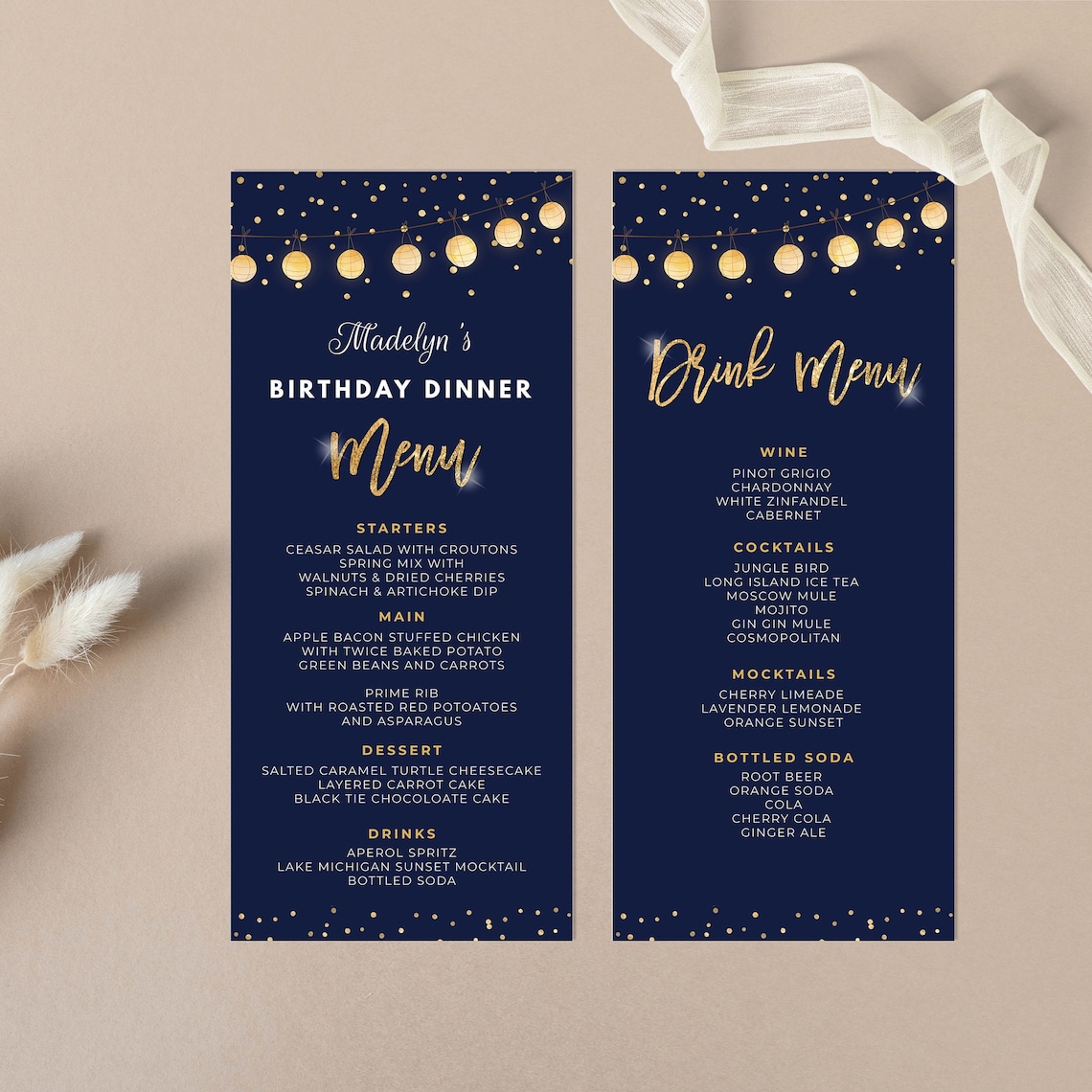 Editable Menu Template and Drink Menu Event Menu Template - Etsy